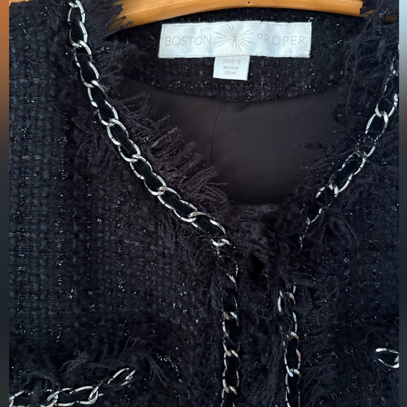 Boston Proper | Jackets & Coats | Boston Proper Black Tweed Jacket With ...